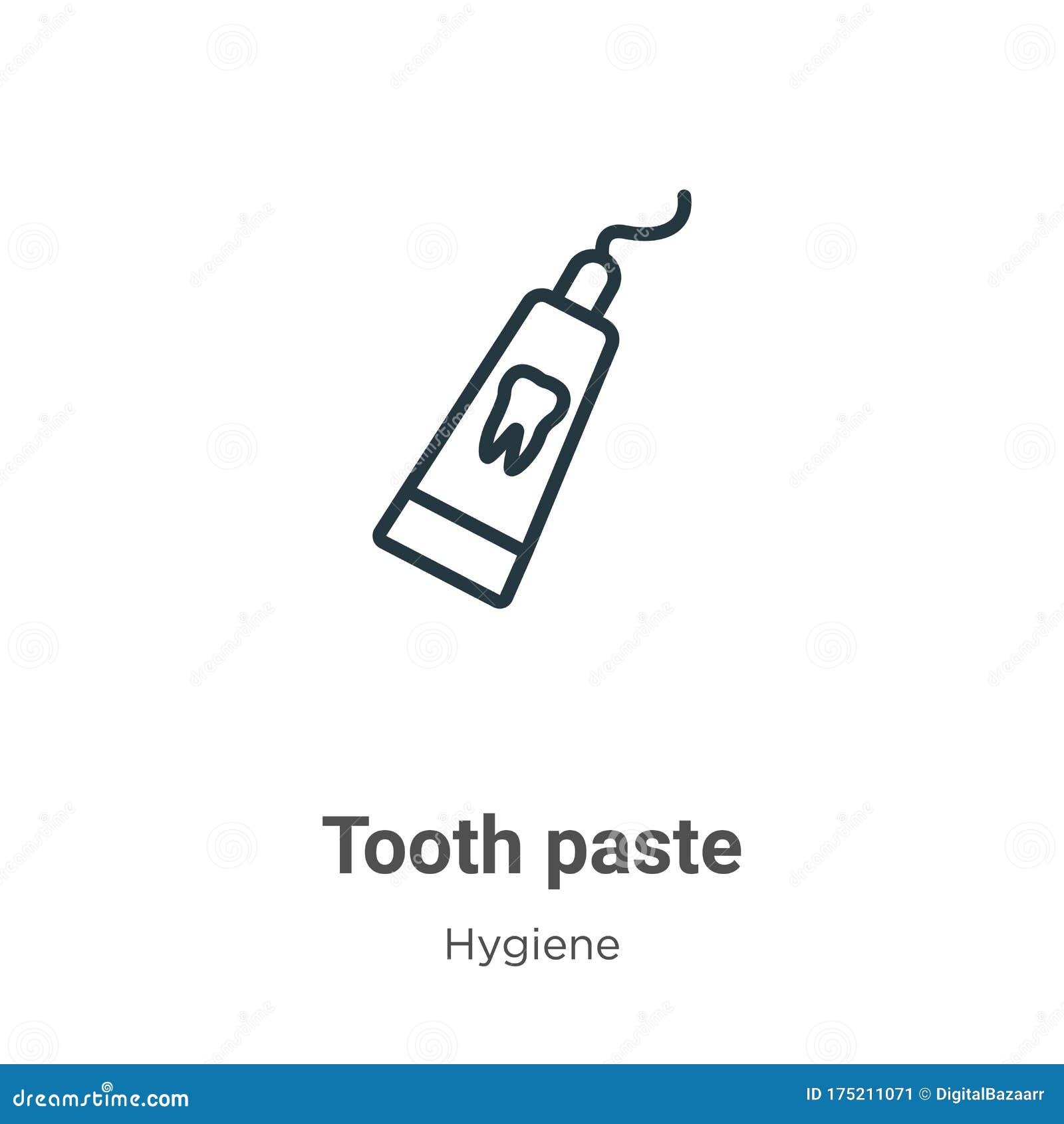 Tooth Paste Outline Vector Icon. Thin Line Black Tooth Paste Icon, Flat ...