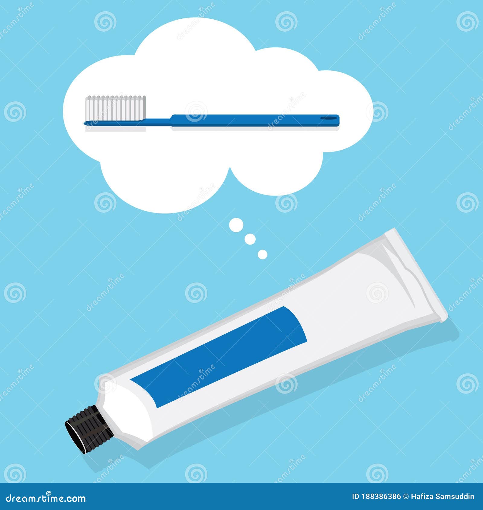 Tooth Paste Thinking of Tooth Brush. Vector Illustration Decorative ...
