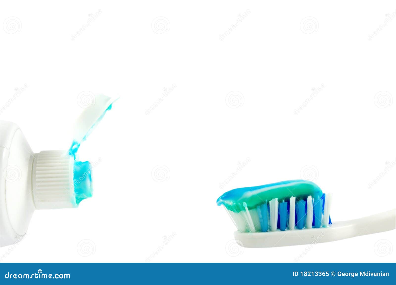 Tooth Paste and Tooth Brush Stock Image - Image of hygiene, blue: 18213365