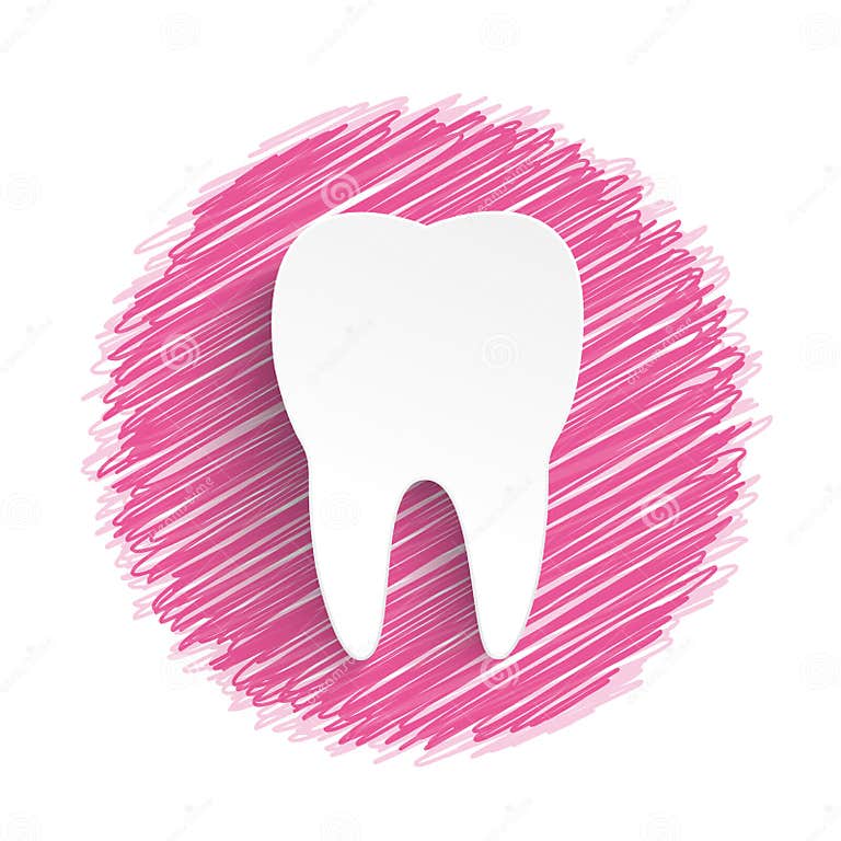 Tooth Pink Scribble stock vector. Illustration of tooth - 61905937