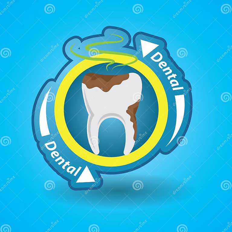 Tooth with Plaque Label. Vector Illustration Decorative Design Stock ...