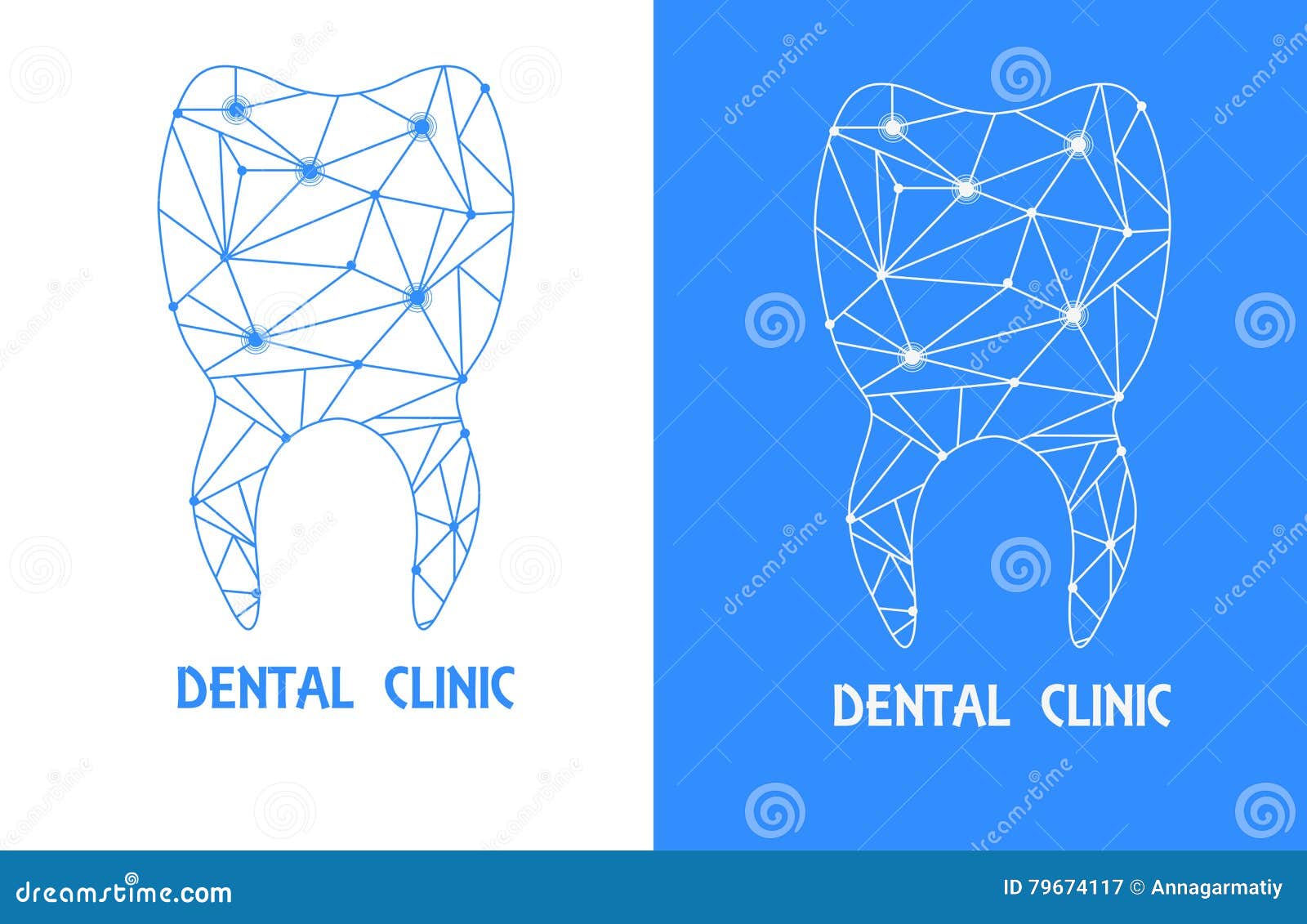 Tooth polygon outline logo stock vector. Illustration of monochrome ...
