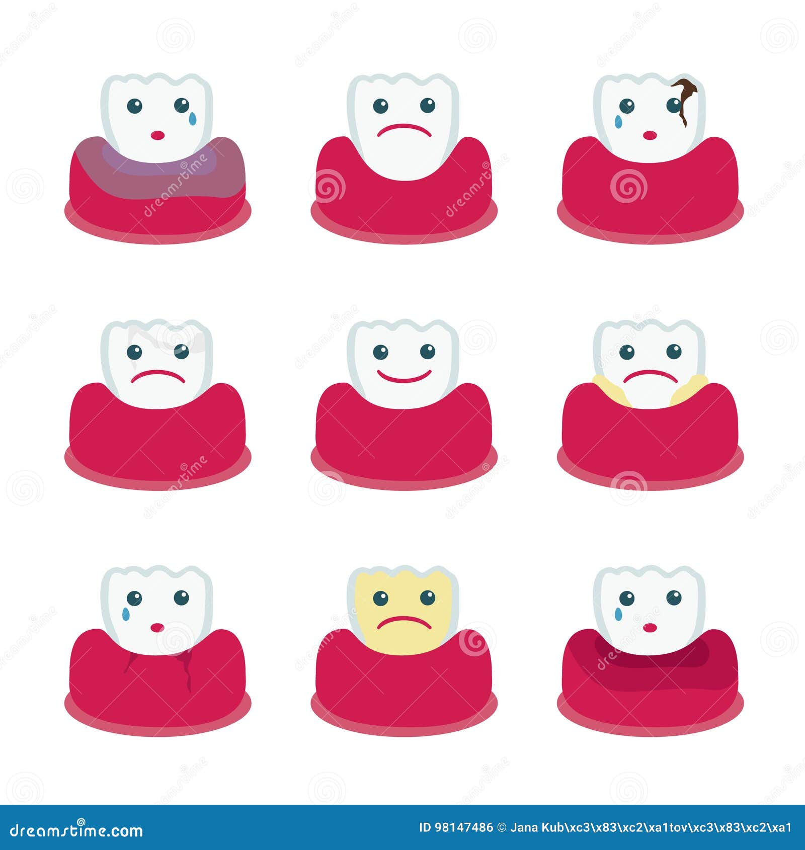 Tooth problems stock vector. Illustration of white, tear - 98147486