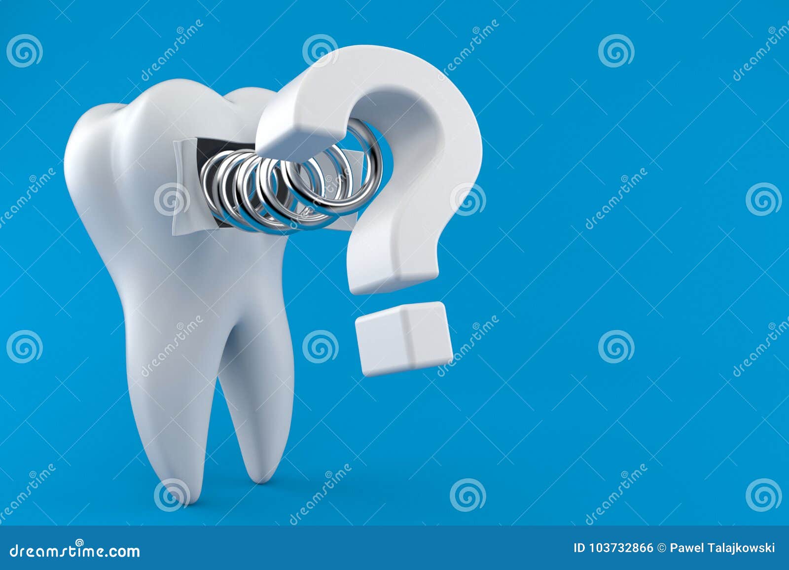 Tooth with question mark stock illustration. Illustration of answer ...