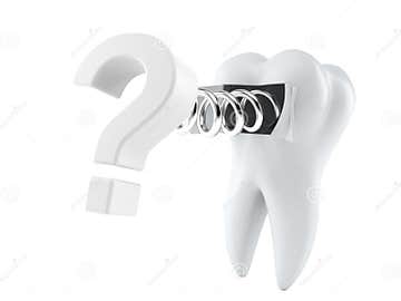 Tooth with question mark stock illustration. Illustration of tooth ...