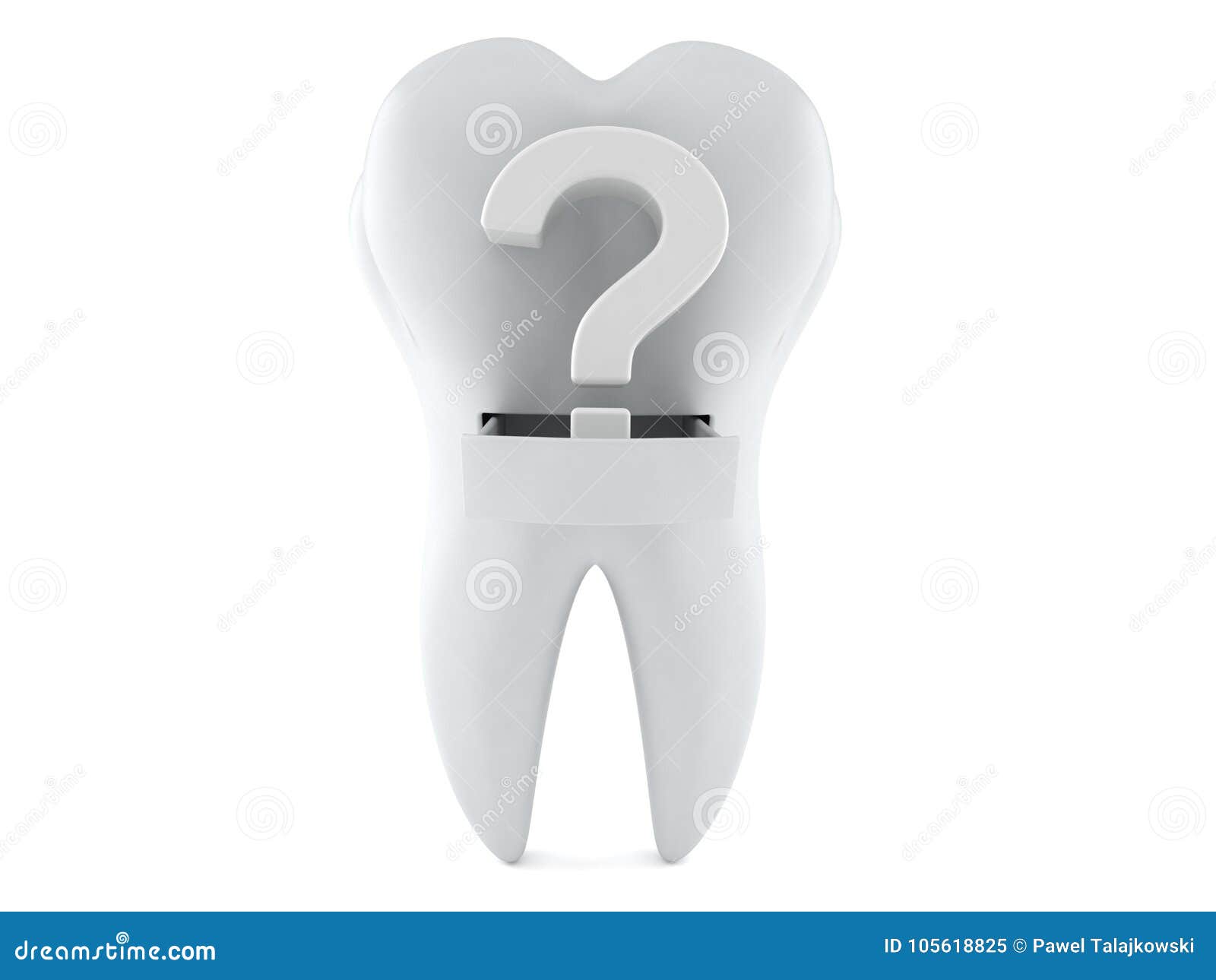 Tooth with question mark stock illustration. Illustration of ...