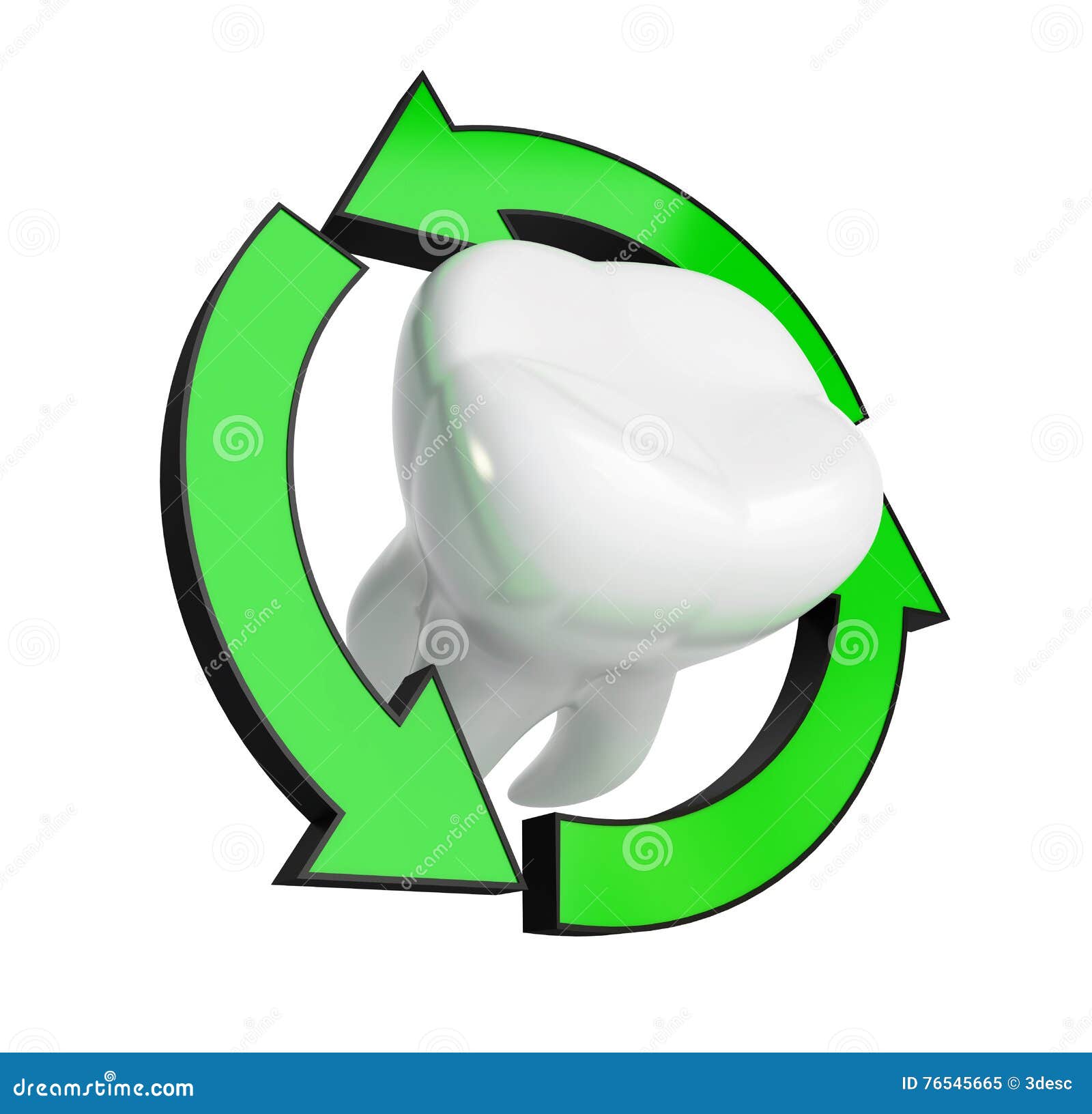 Tooth Recycling on a White Background Stock Illustration - Illustration ...