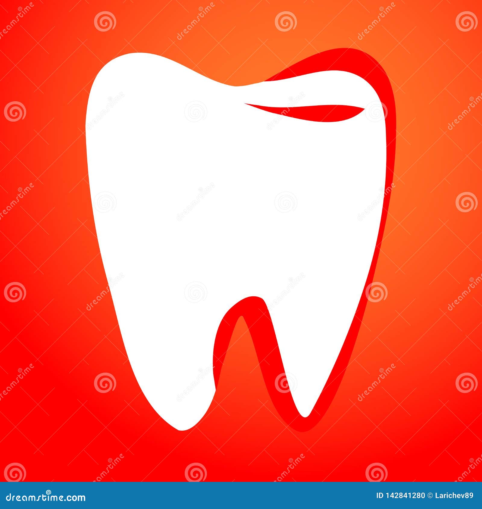 Tooth on a Red Background, Template Design Element, Vector Illustration ...