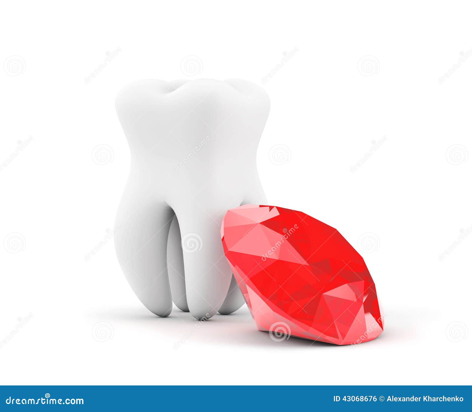 Tooth with red diamond stock illustration. Illustration of healthy ...