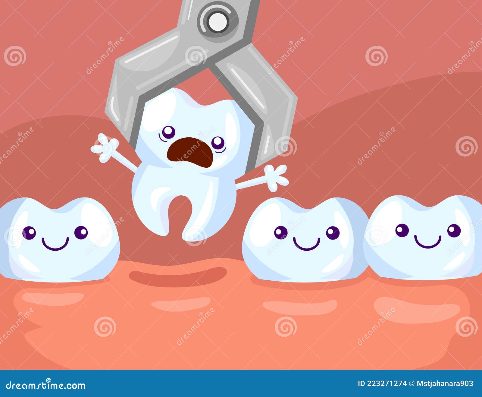 Tooth Removal Cartoon Vector Illustration Stock Vector Illustration
