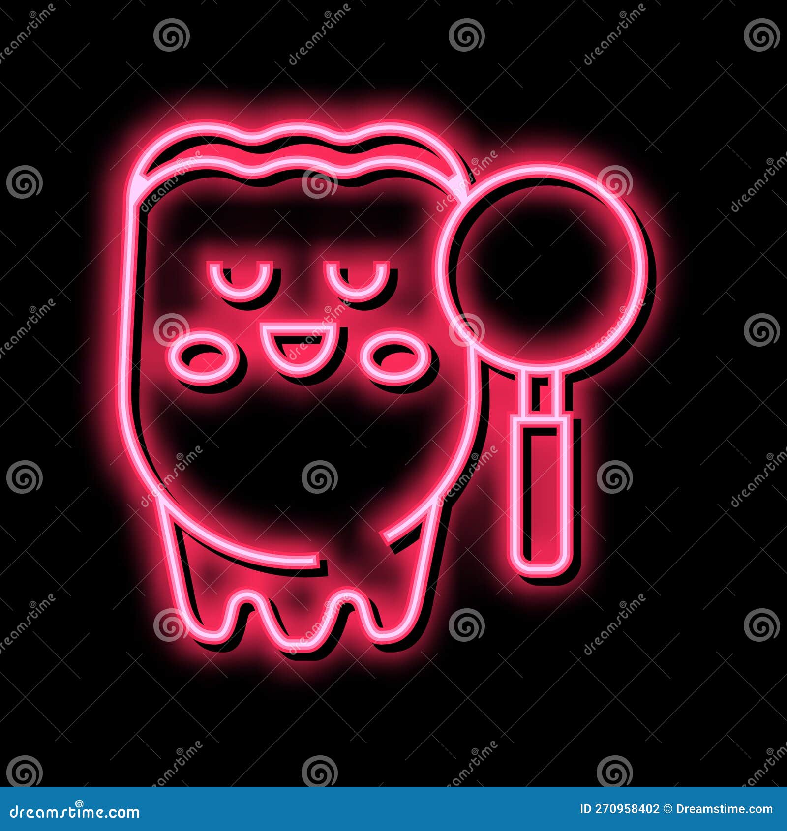 Tooth Research Neon Glow Icon Illustration Stock Vector - Illustration ...