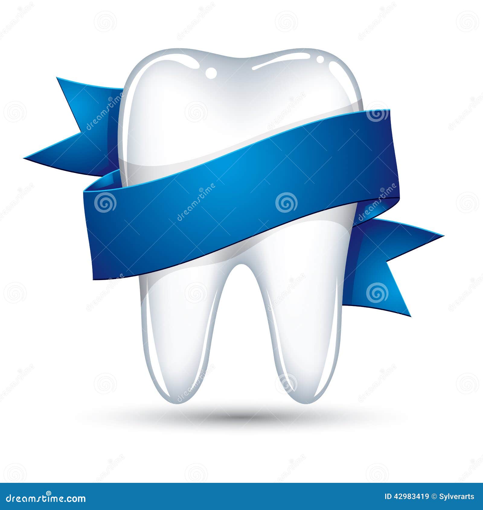 Tooth with Ribbon Vector Icon. Stock Vector - Illustration of ...