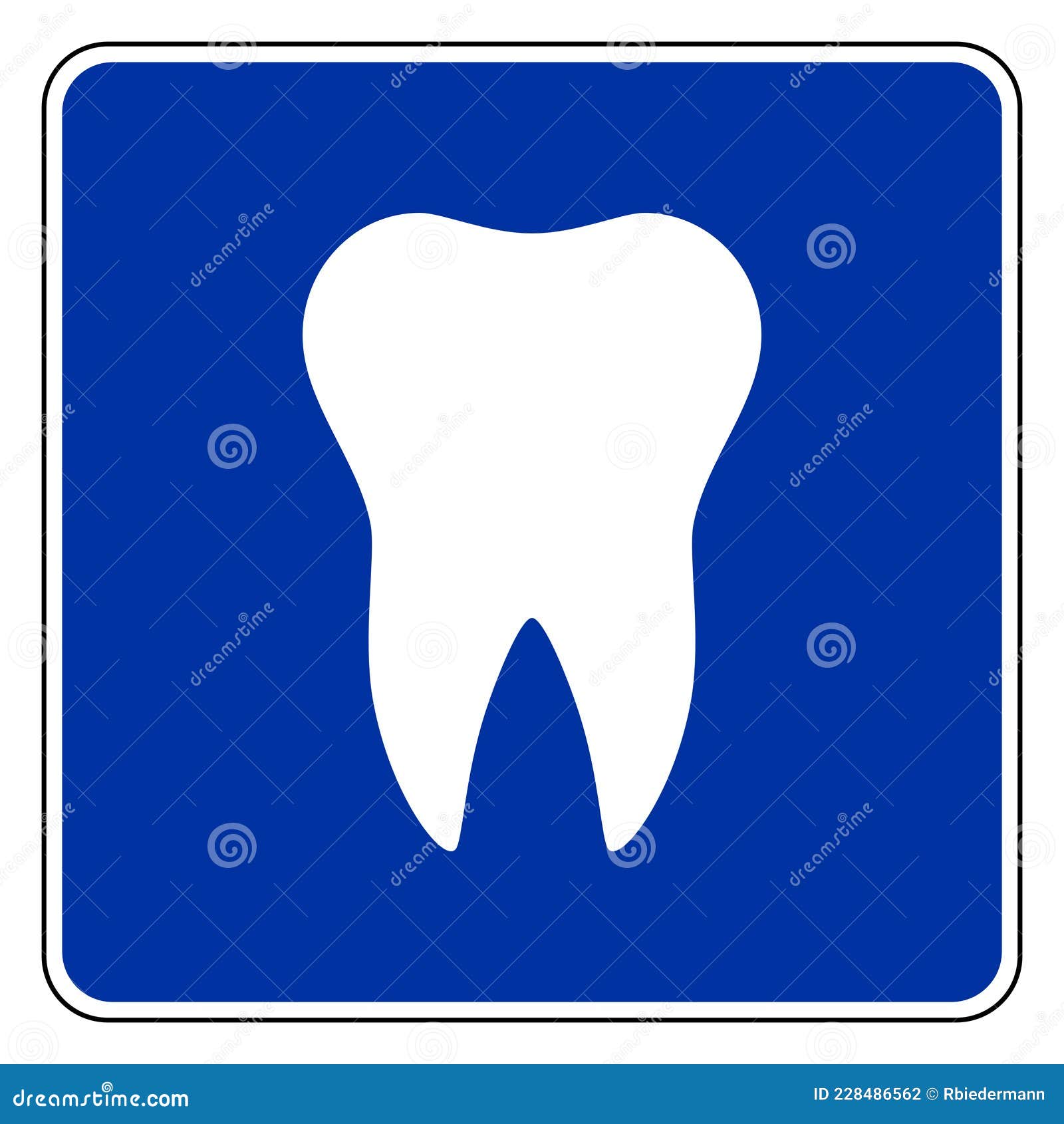 Tooth and road sign stock vector. Illustration of square - 228486562