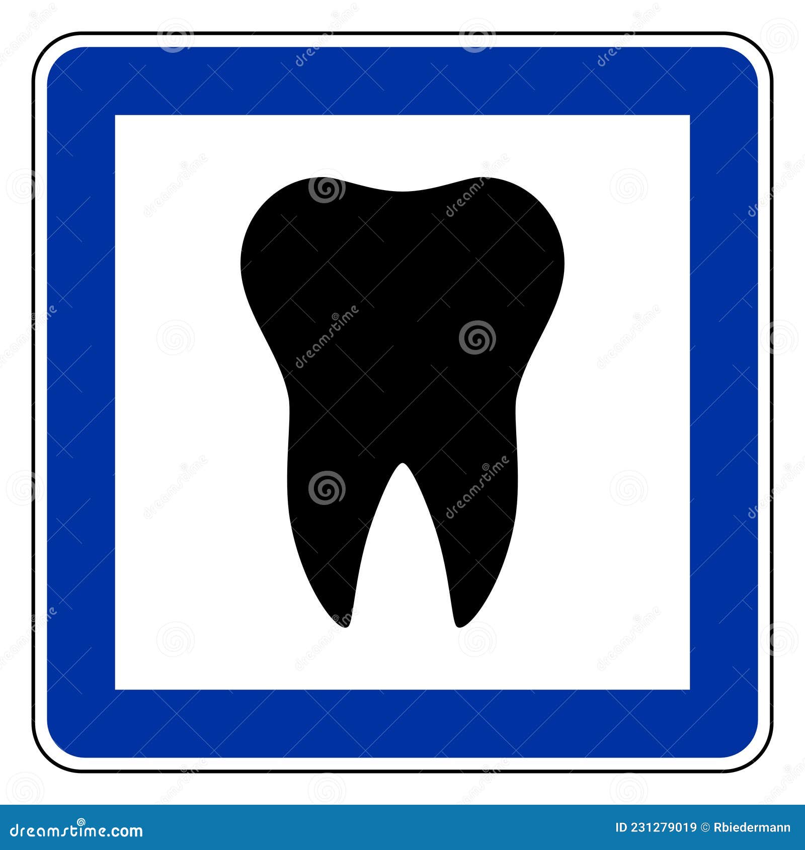 Tooth and road sign stock vector. Illustration of street - 231279019