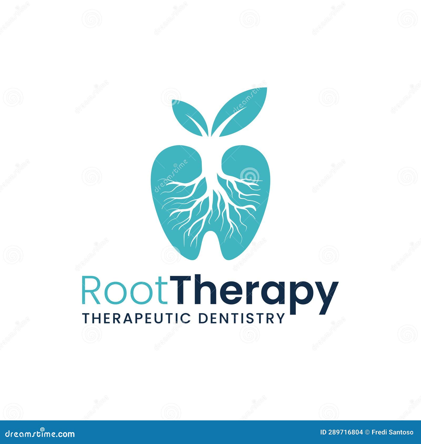 Tooth Root Growth in Blue Mint Color Stock Vector - Illustration of ...