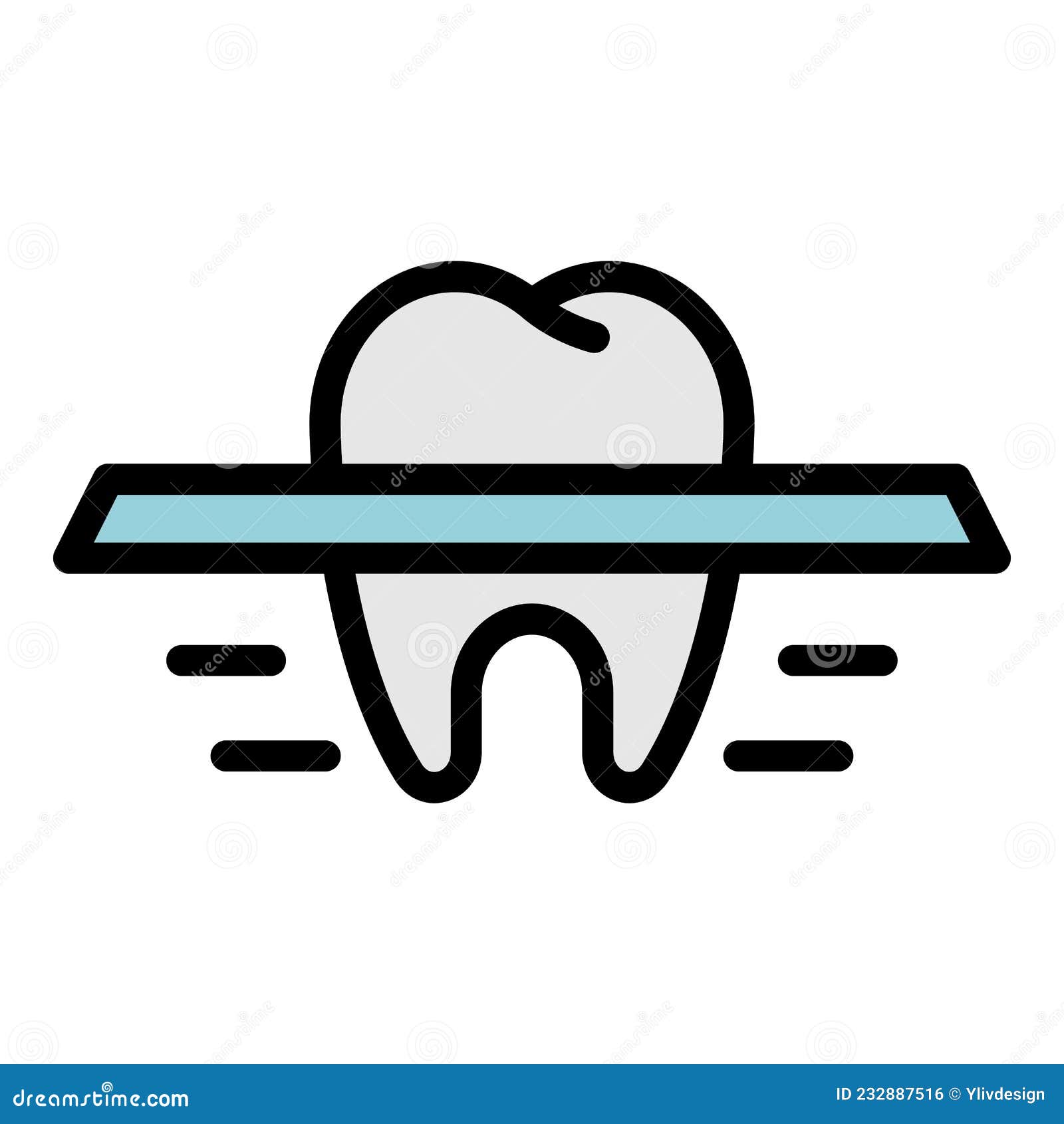 Tooth Root Line And Glyph Icon. Tooth Canal Vector Illustration ...