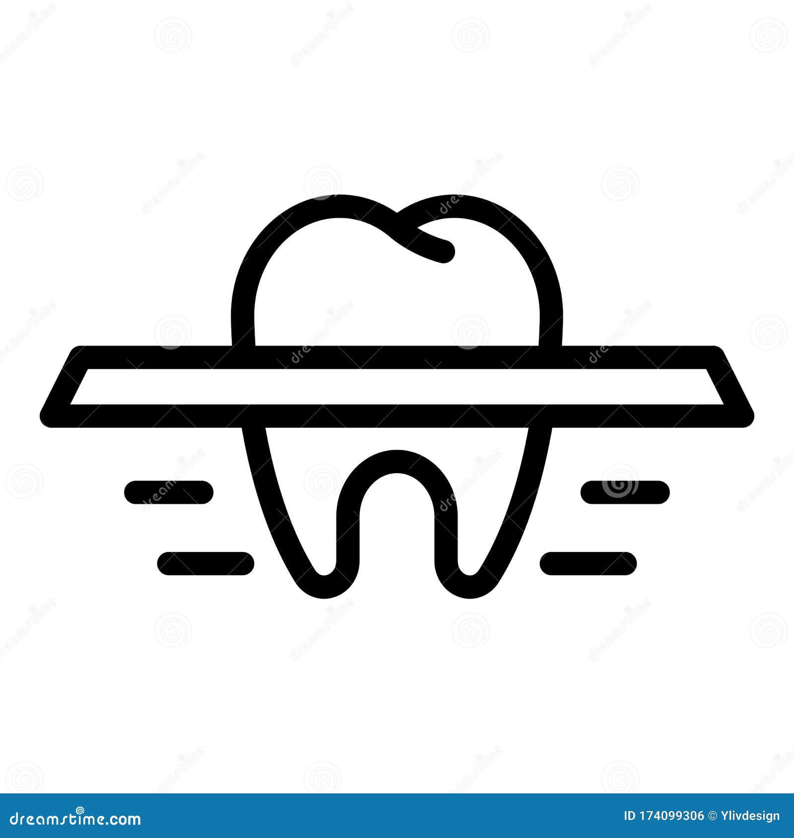 Tooth Root Icon, Outline Style Stock Vector - Illustration of dentistry ...