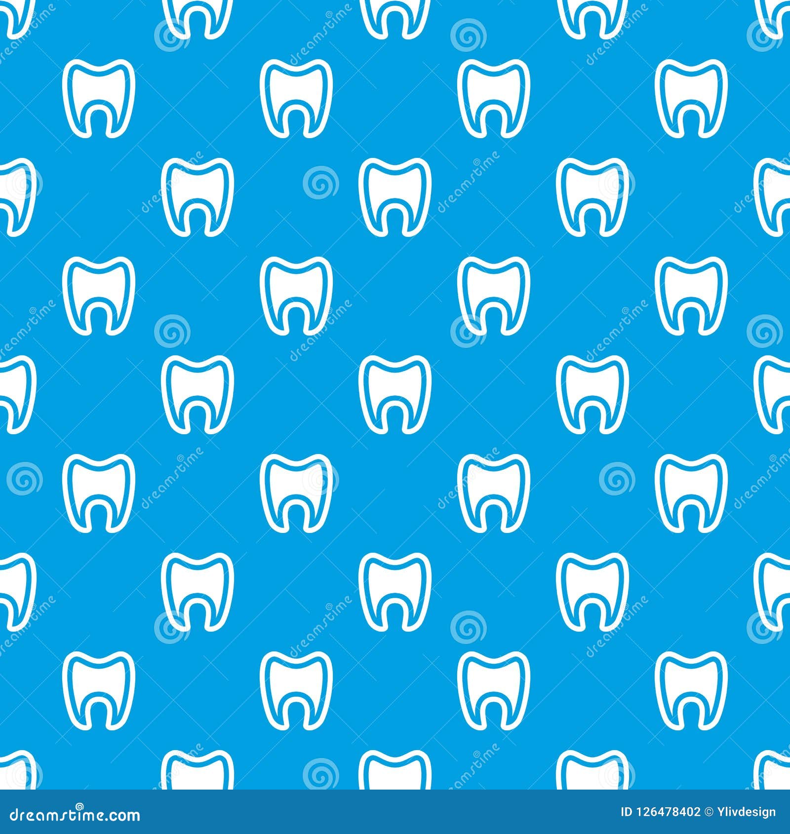 Tooth with Root Pattern Vector Seamless Blue Stock Vector ...