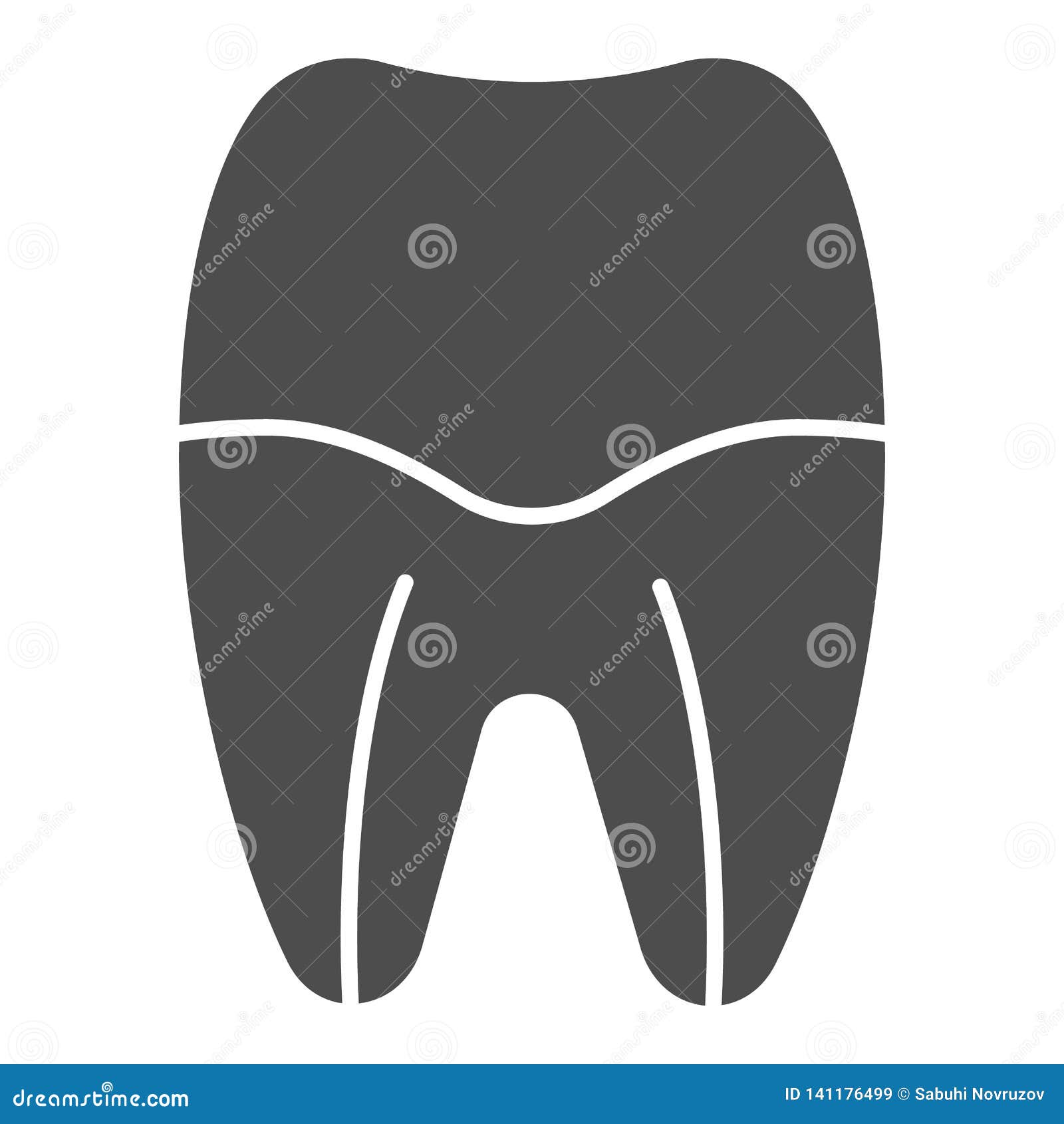 Tooth Root Solid Icon. Tooth Canal Vector Illustration Isolated on ...