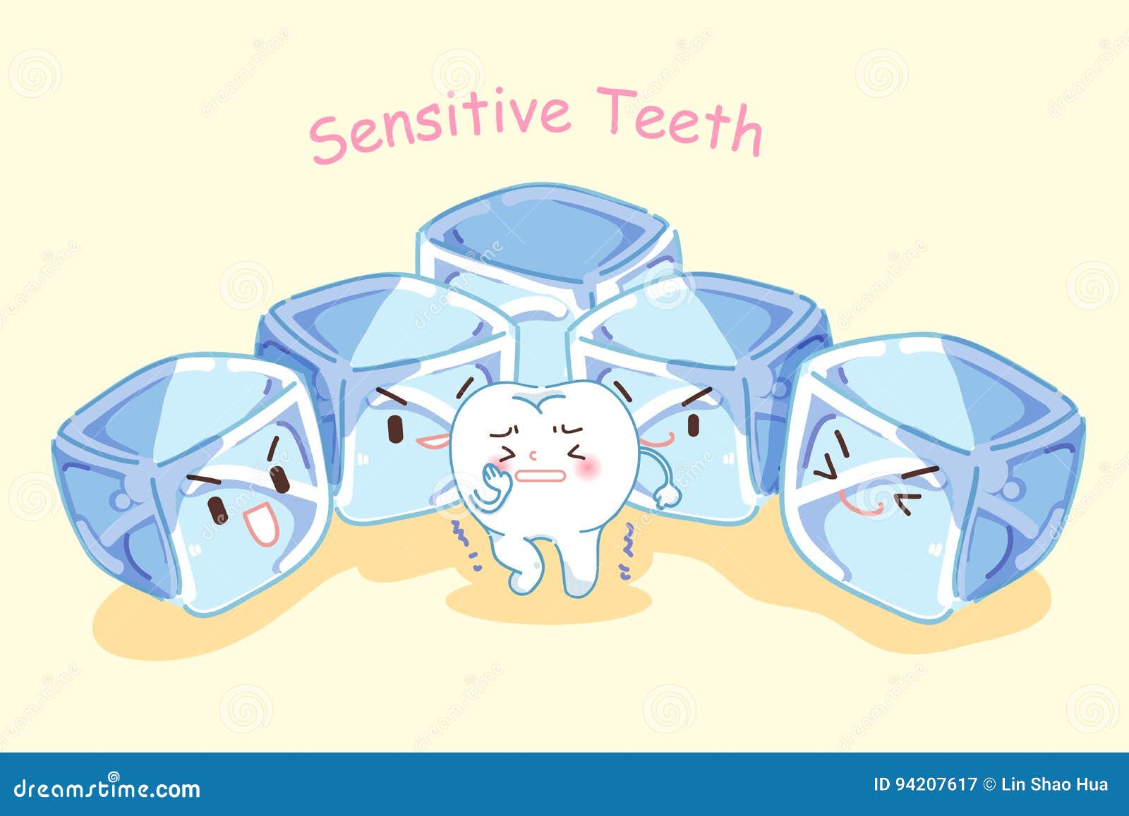 Tooth with Sensitive Problem Stock Illustration - Illustration of dent ...