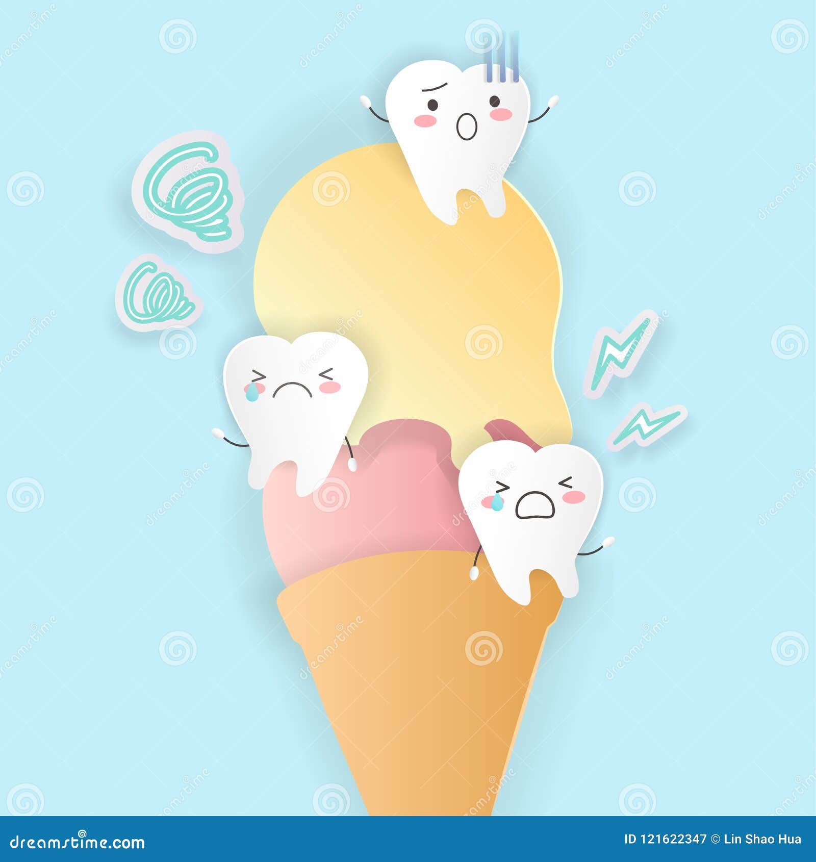 Tooth with Sensitive Problem Stock Vector - Illustration of healthy ...