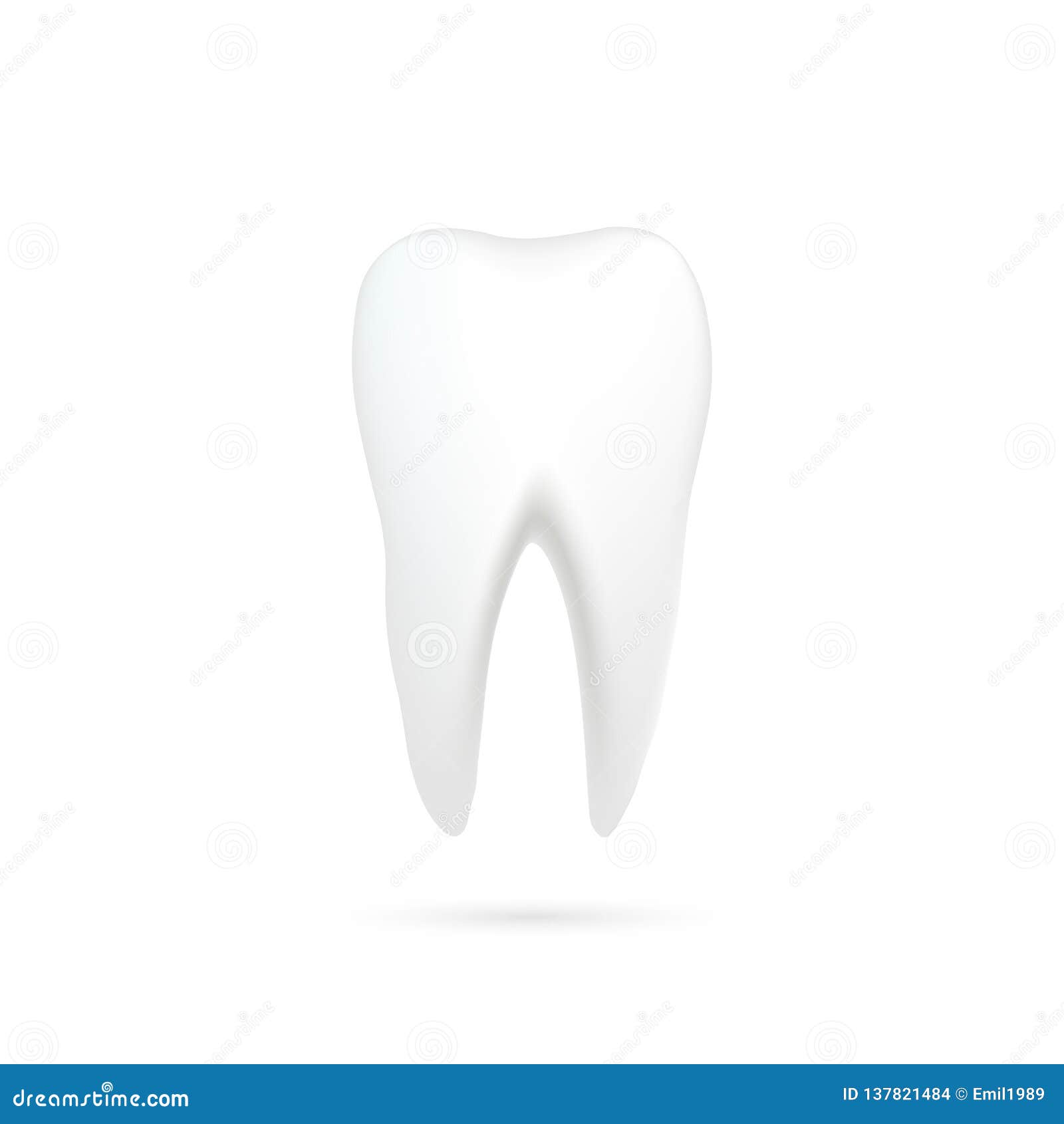Tooth with shadow stock vector. Illustration of concept - 137821484