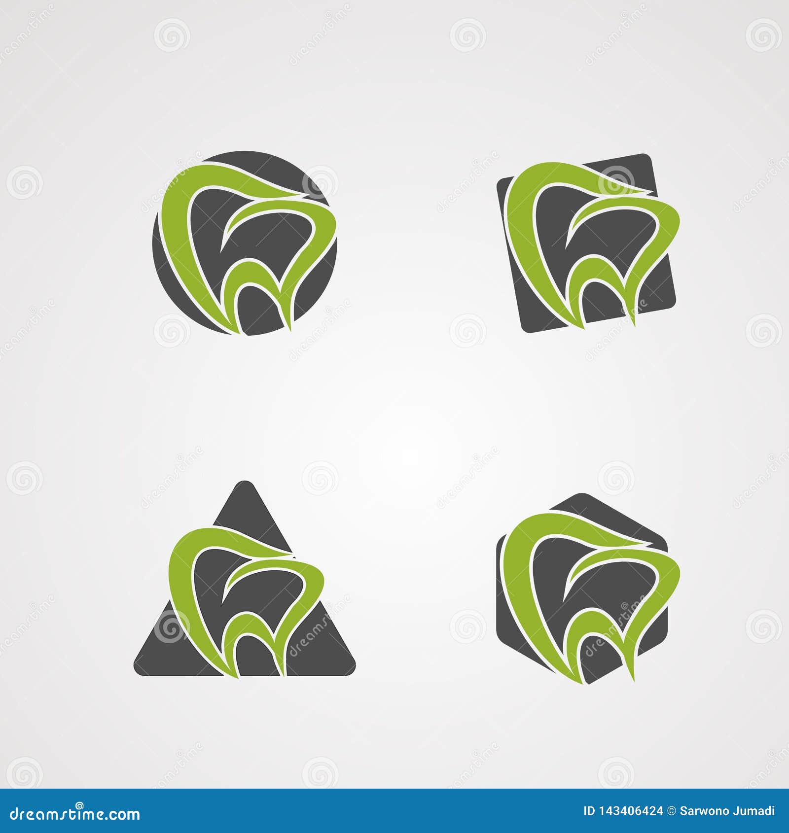 Tooth Shape Set Logo Vector, Icon, Element, and Template for Company ...