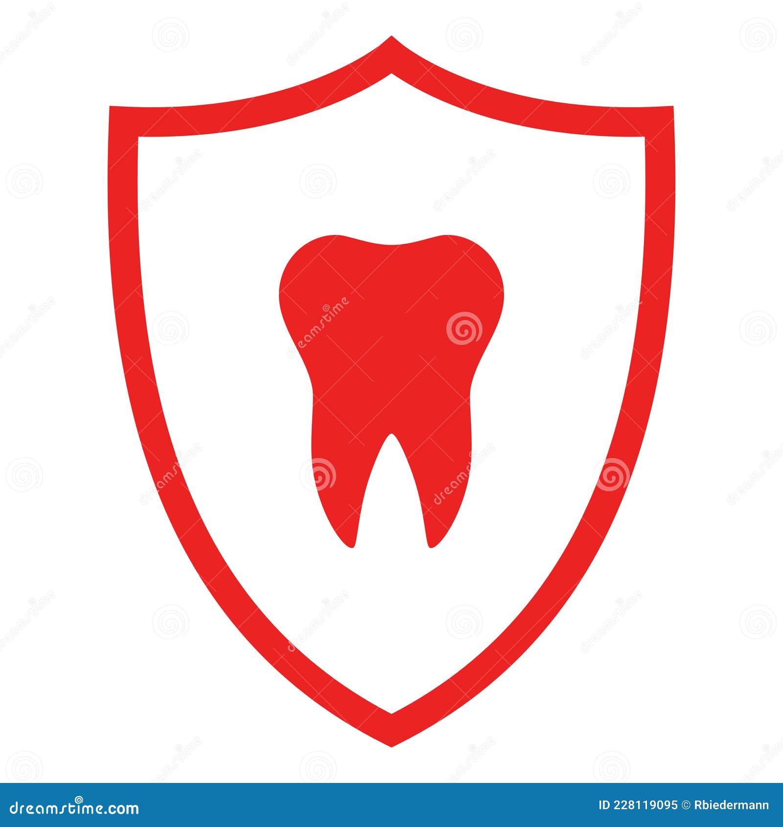 Tooth and shield stock vector. Illustration of dentistry - 228119095