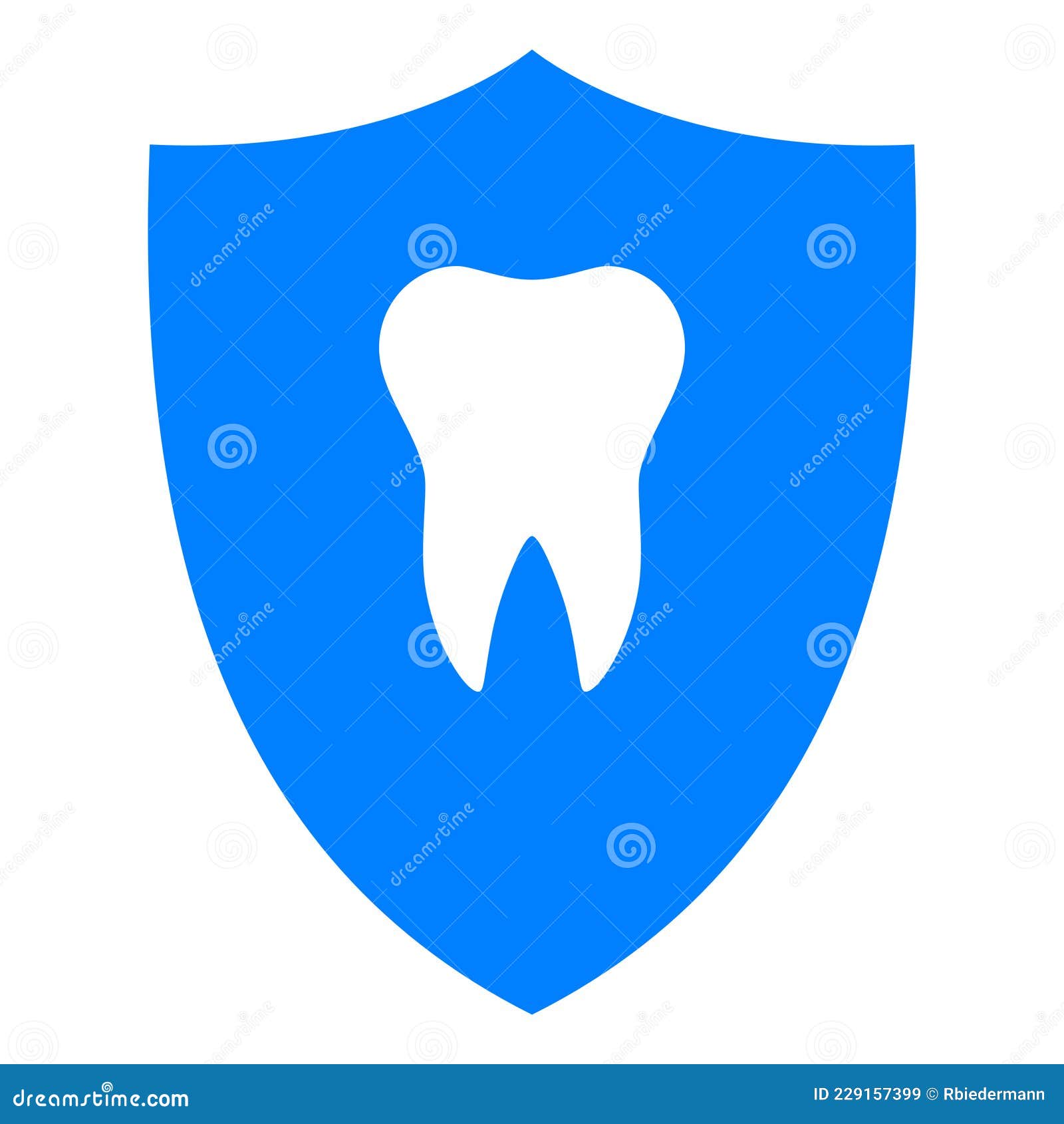 Tooth and shield stock vector. Illustration of icon - 229157399