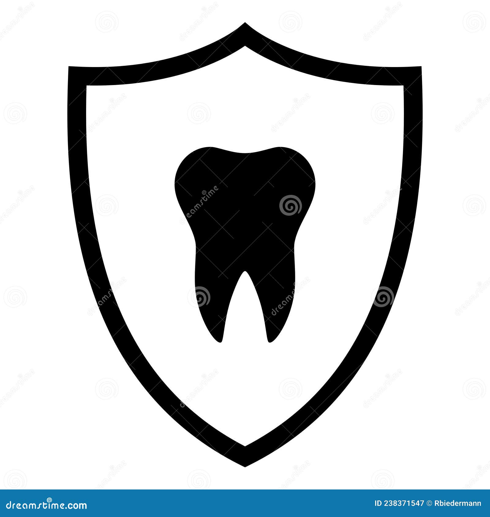 Tooth and shield stock vector. Illustration of secure - 238371547