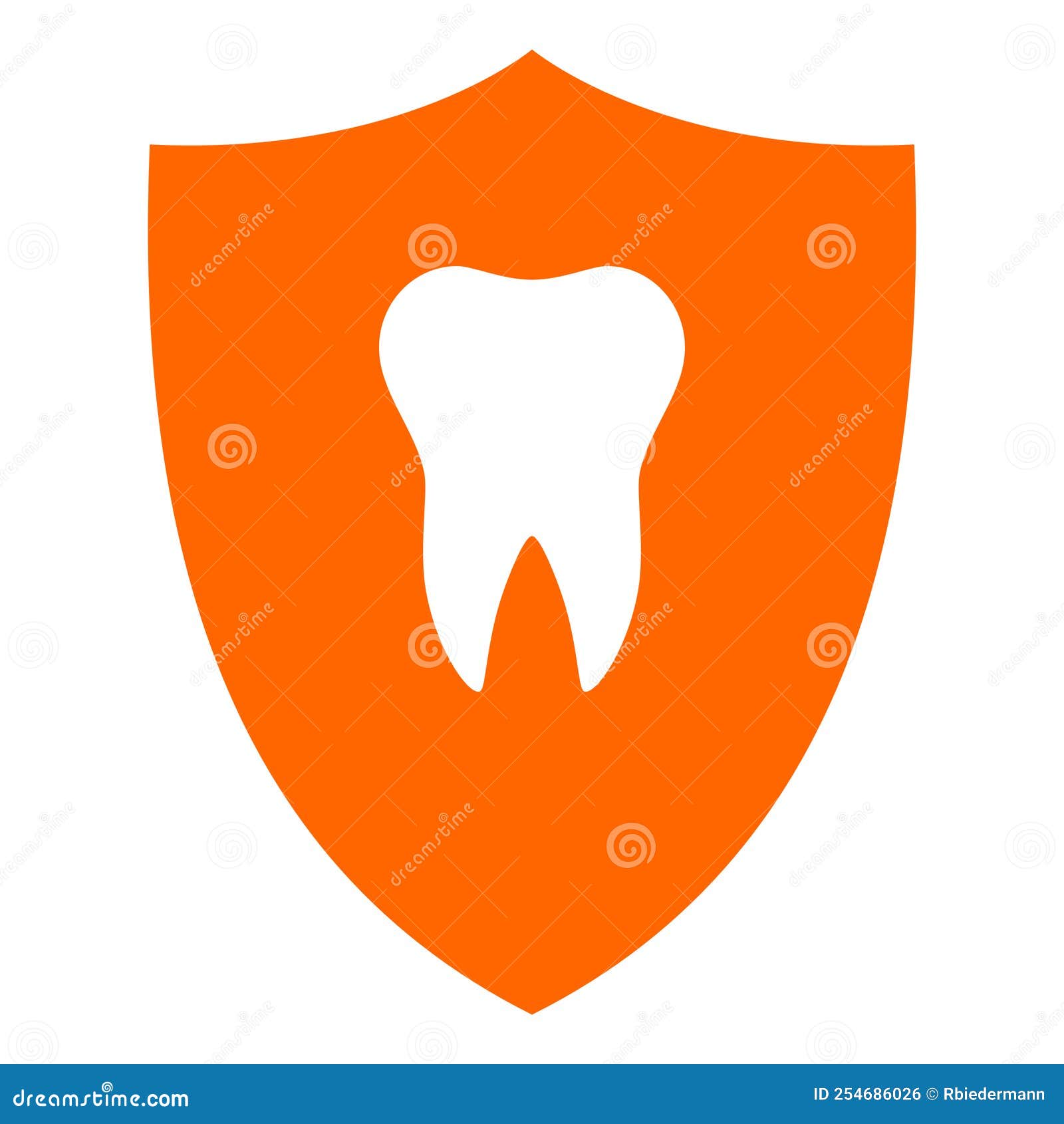 Tooth and shield stock vector. Illustration of icon - 254686026