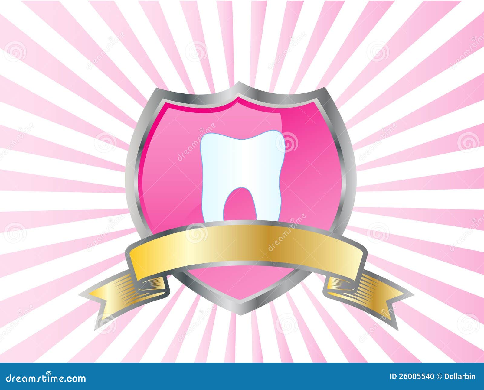 Tooth on shield - Banner stock vector. Illustration of laugh - 26005540
