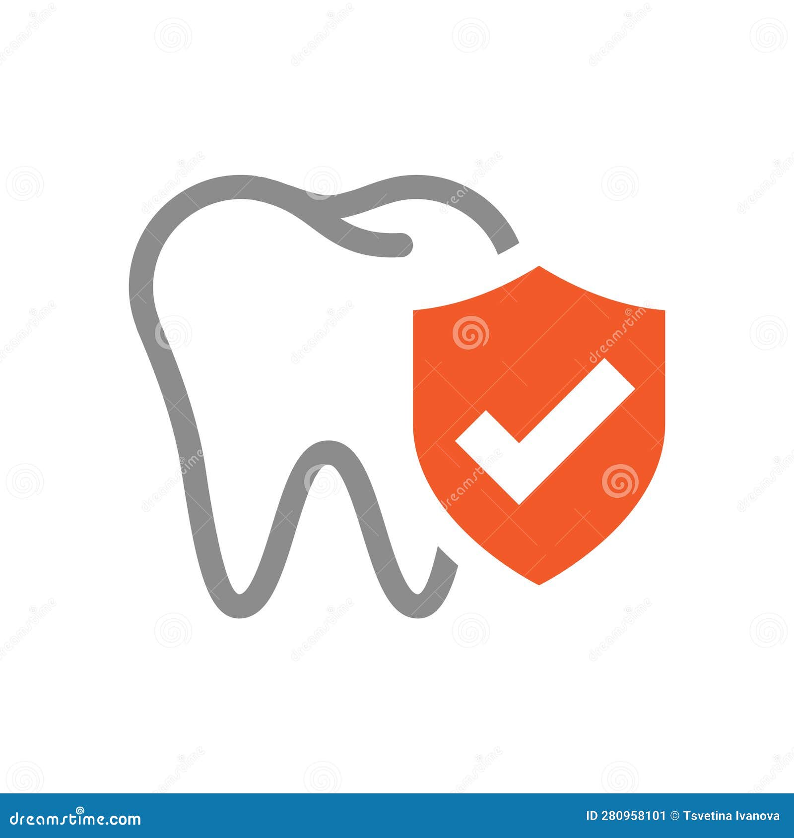 Tooth and Shield with Checkmark Vector Icon Stock Vector - Illustration ...