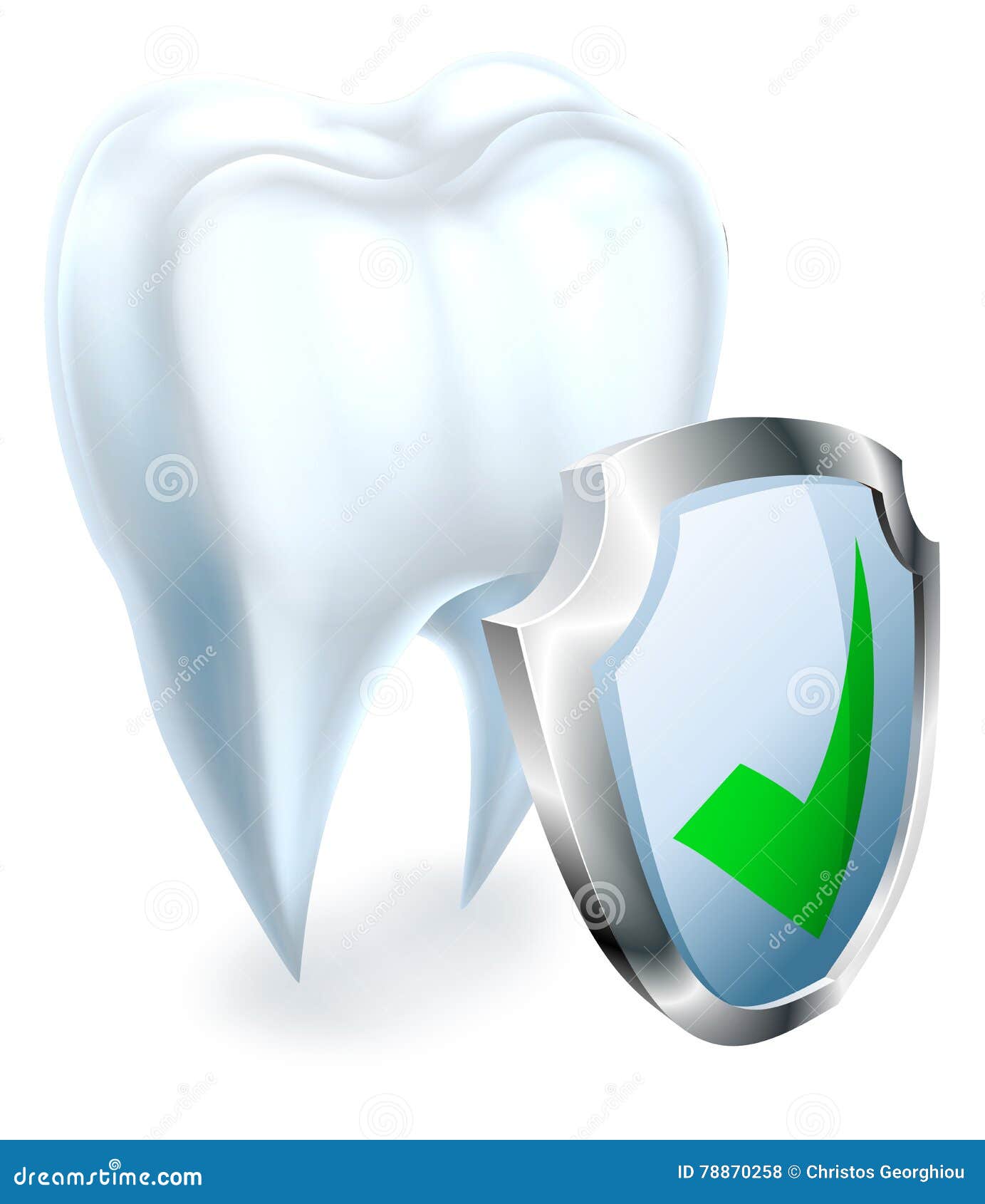 Tooth and Shield Concept stock vector. Illustration of human - 78870258