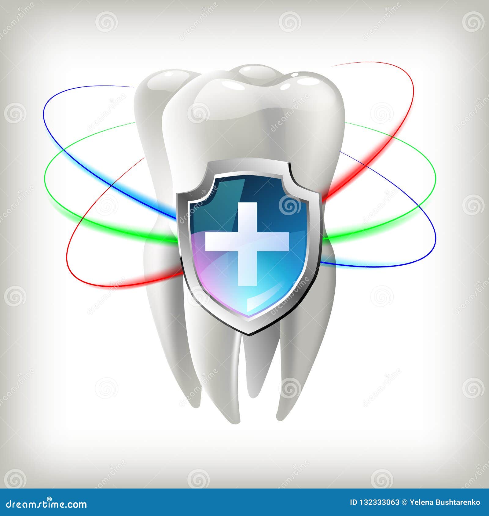A Tooth Shield Concept of a Shiny White Tooth Being Protected by a ...