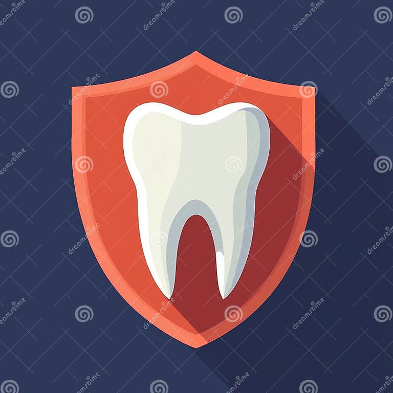 The Tooth on the Shield Logo Icon is a Flat Illustration Suitable for ...