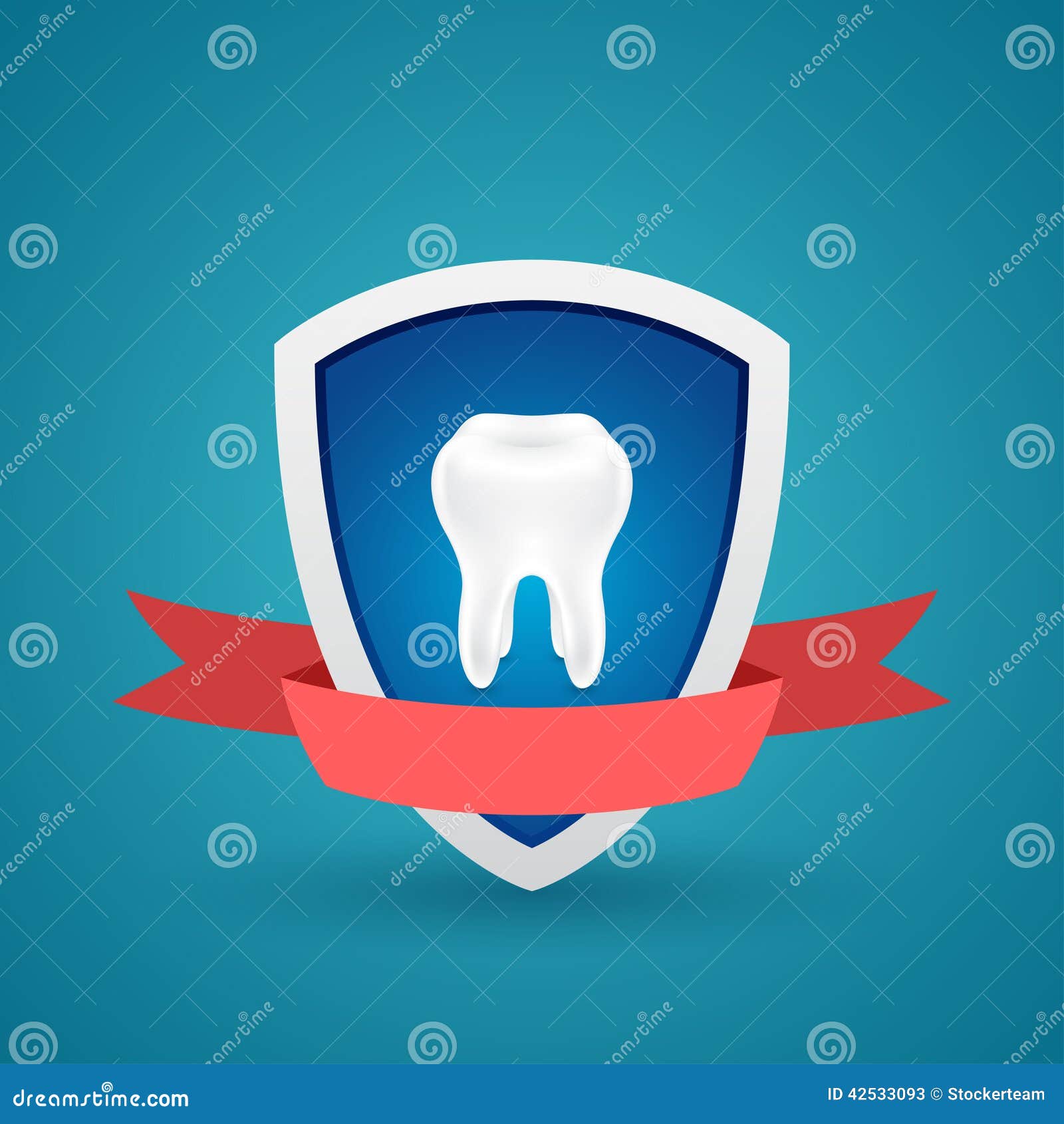 Tooth on the Shield Protected Icon Stock Illustration - Illustration of ...