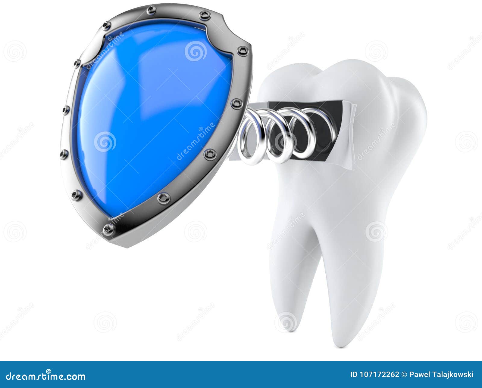 Tooth with shield stock illustration. Illustration of insignia - 107172262