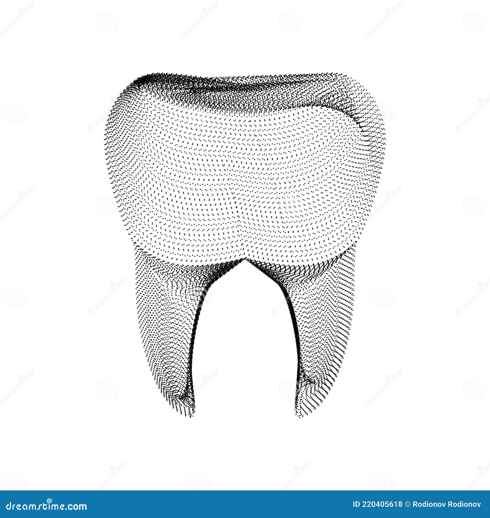 Tooth Silhouette Consisting of Black Dots and Particles. 3D Vector ...