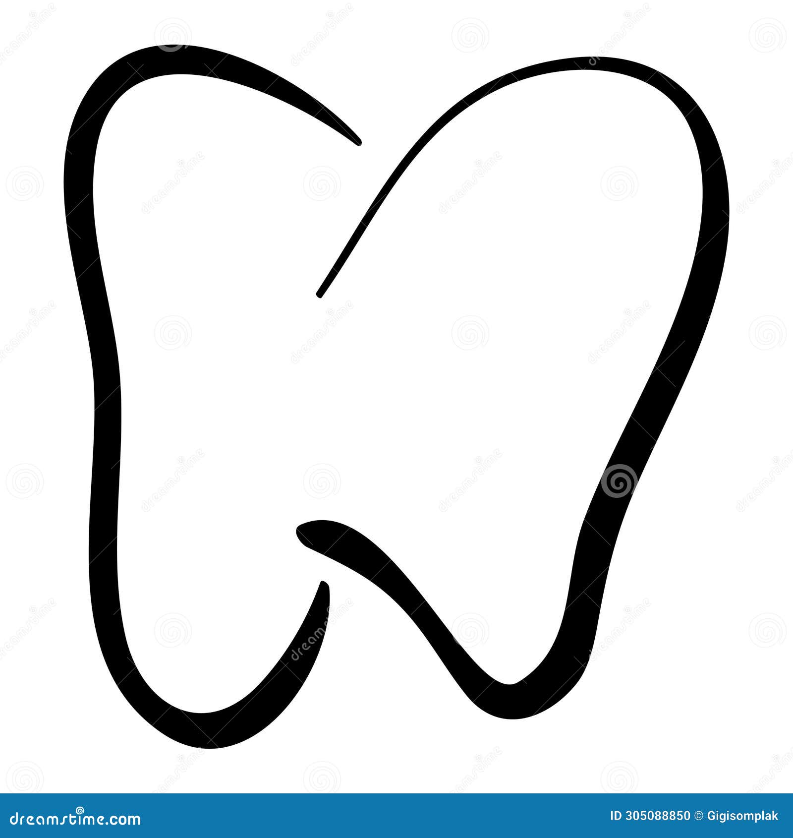 Tooth, Simple Vector Doodle, Hand Draw Sketch Stock Illustration ...