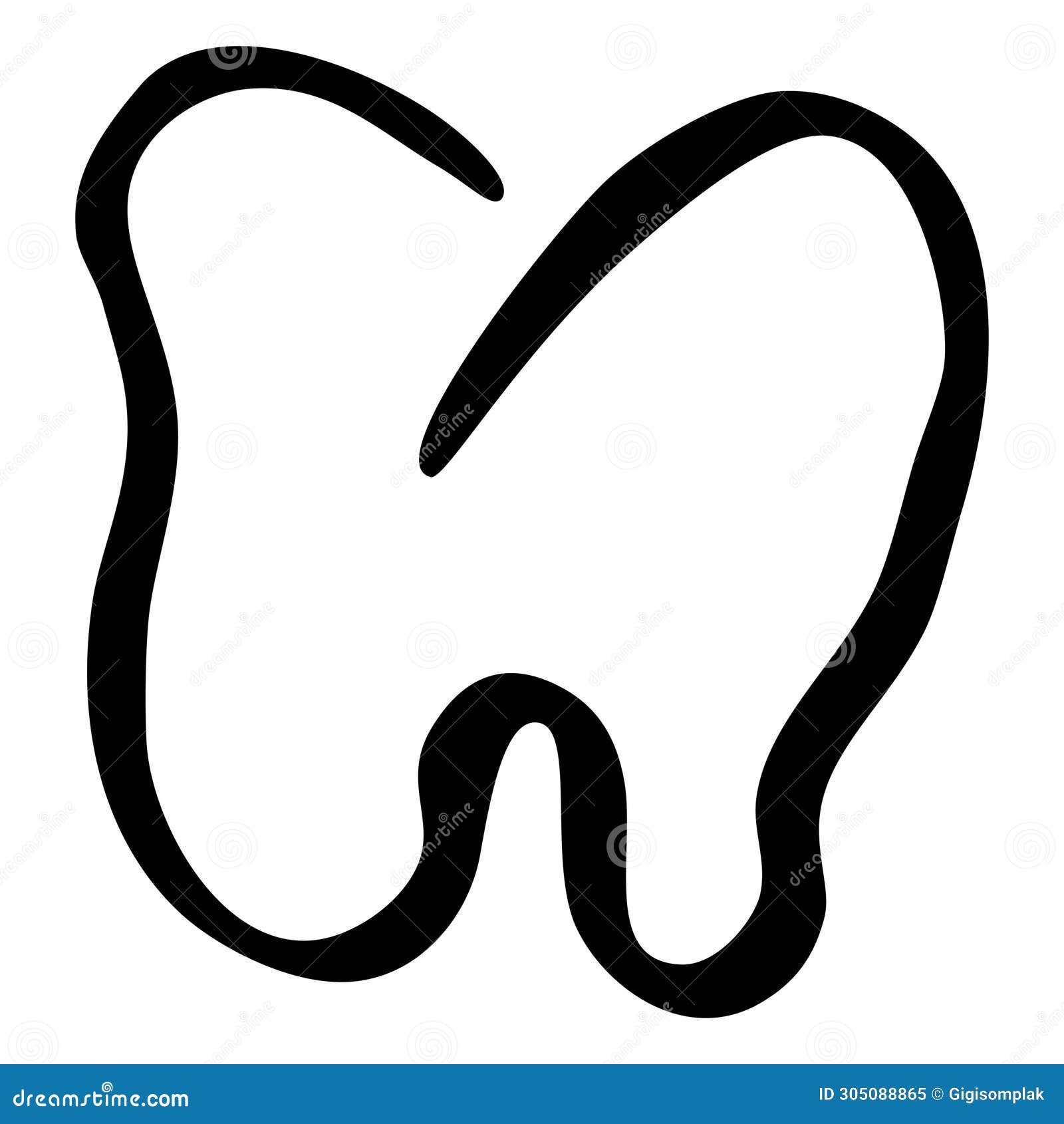 Tooth, Simple Vector Doodle, Hand Draw Sketch Stock Illustration ...