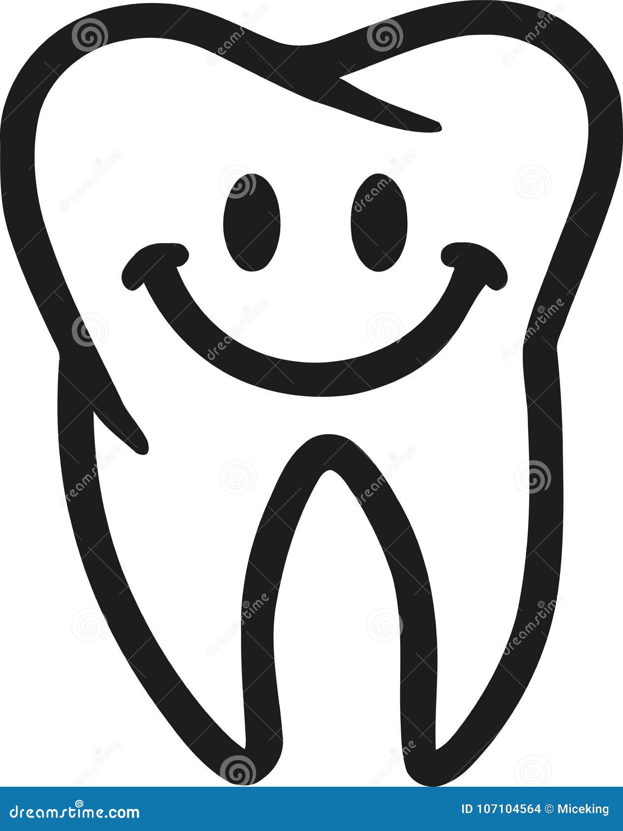 Tooth with smile stock vector. Illustration of tooth - 107104564