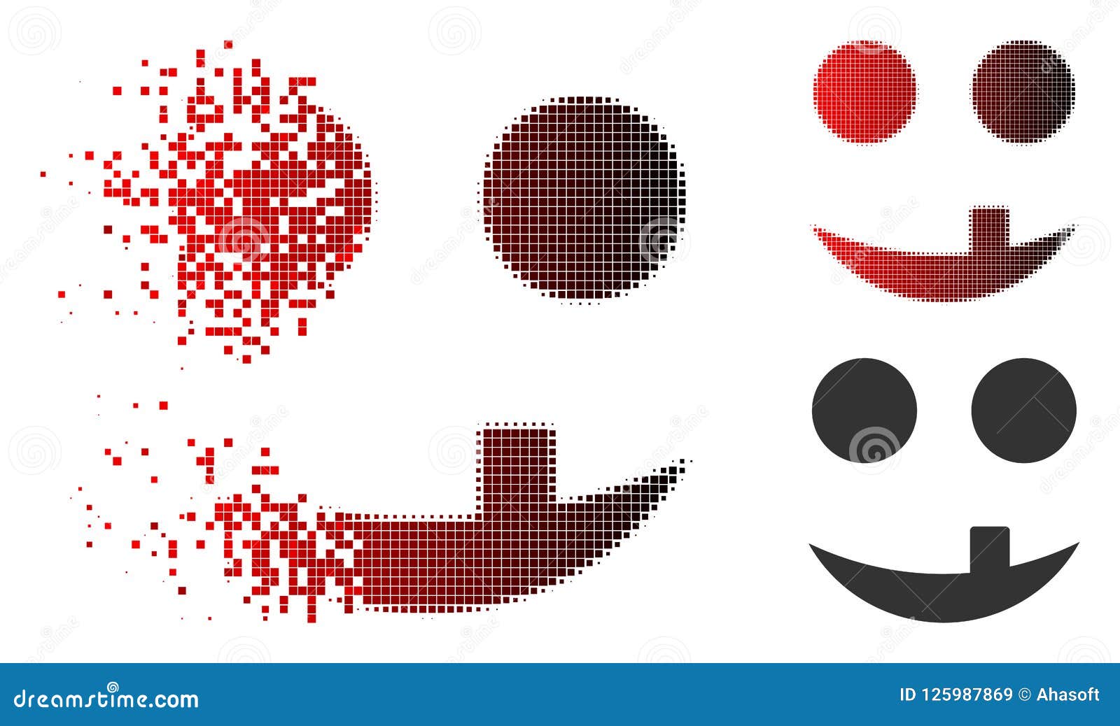 Dust Dot Halftone Tooth Smiley Icon Stock Vector - Illustration of ...