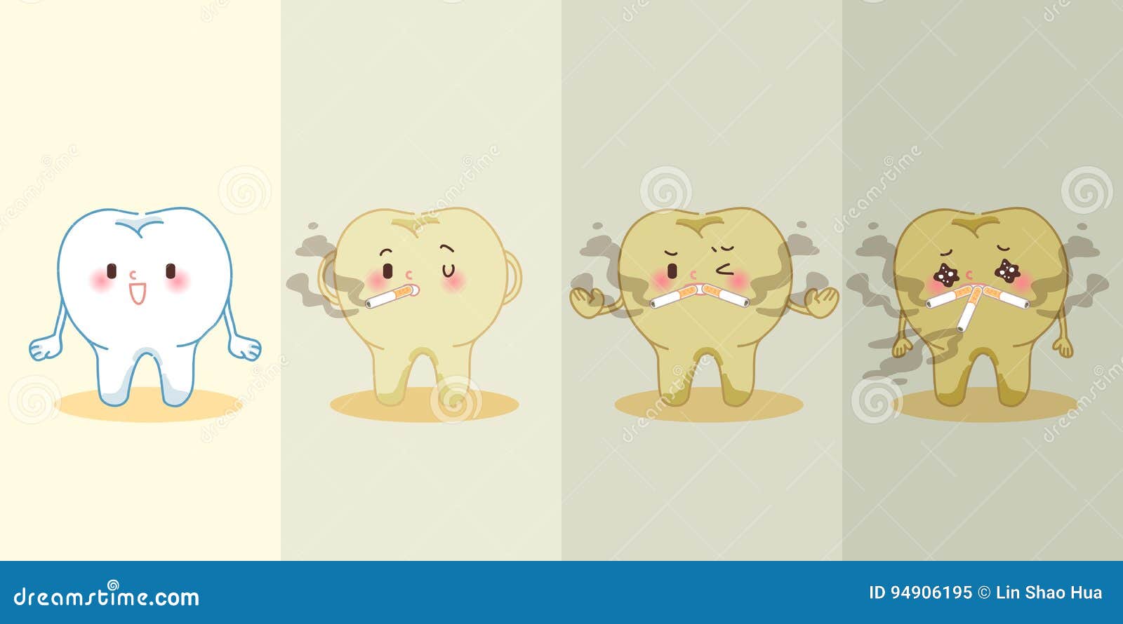 Tooth Smoking before and after Stock Vector - Illustration of mouth ...