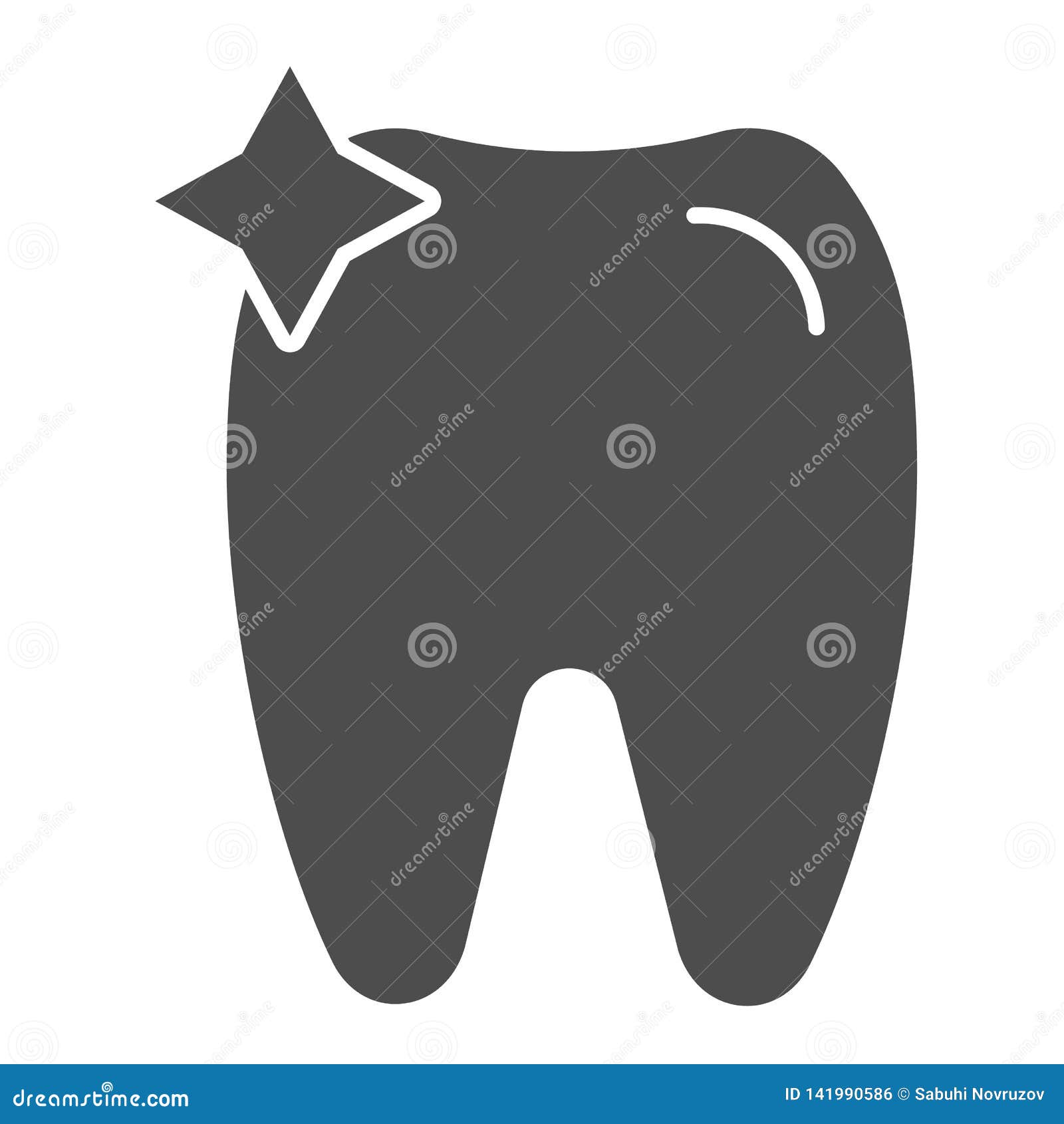 Tooth Solid Icon. Dent Vector Illustration Isolated on White Stock ...