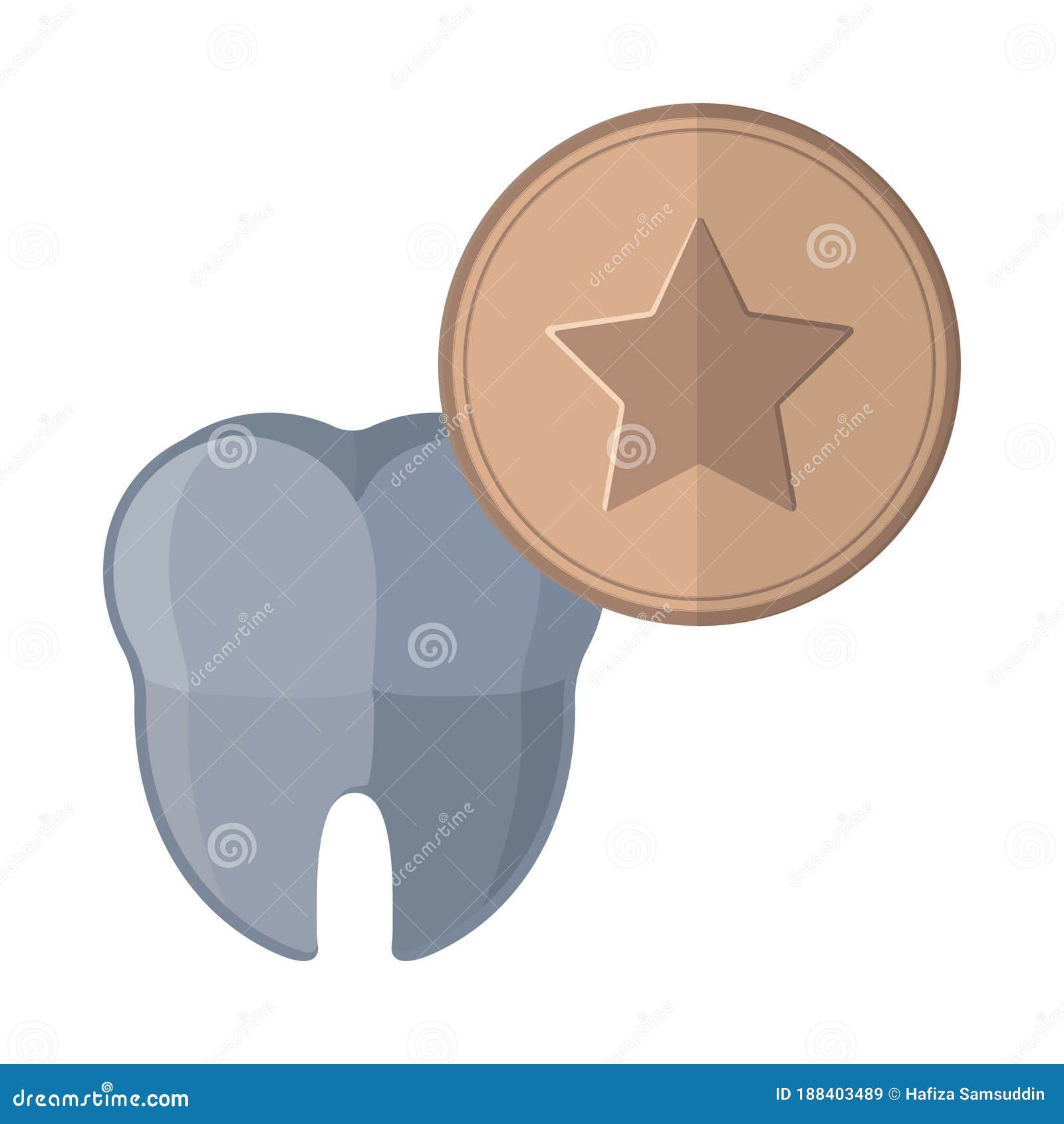 Tooth with Star Icon. Vector Illustration Decorative Design Stock ...