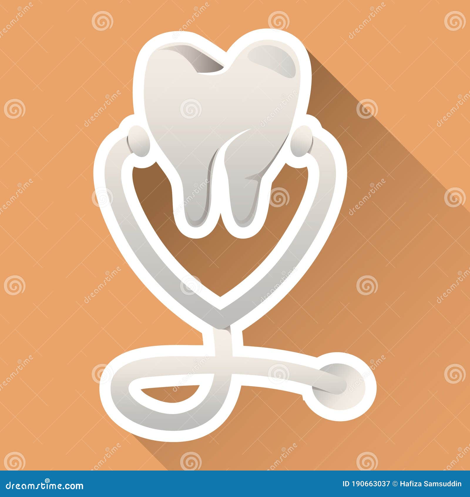 Tooth and Stethoscope Label. Vector Illustration Decorative Design ...