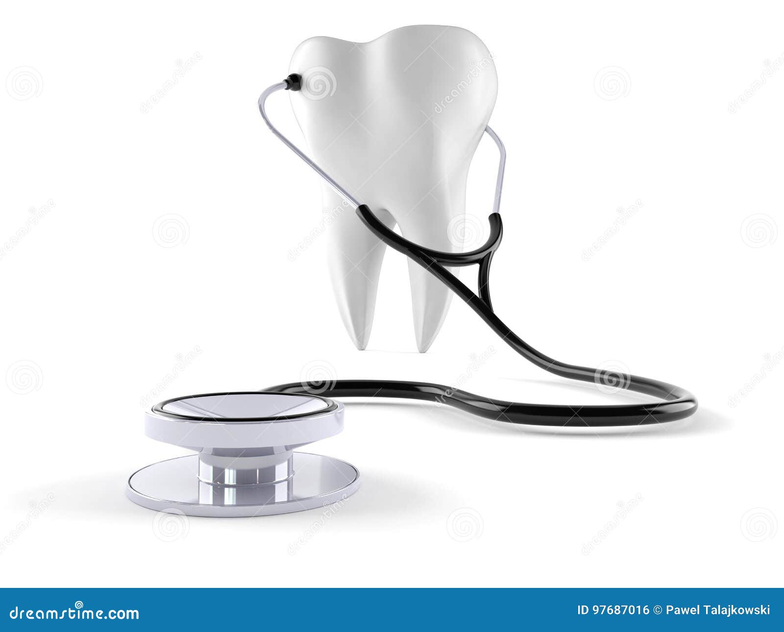 Tooth with stethoscope stock illustration. Illustration of white - 97687016