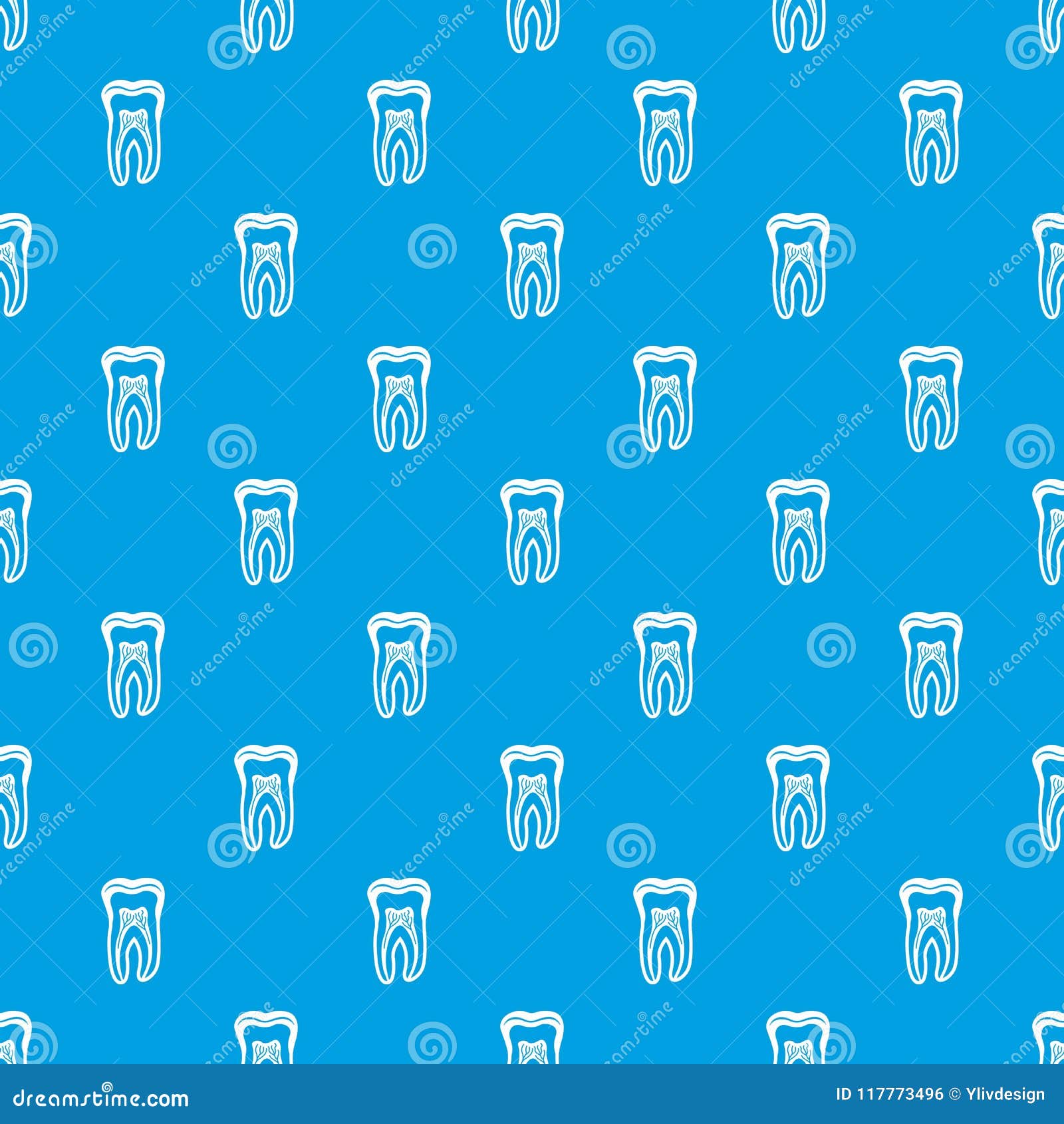 Tooth Structure Pattern Vector Seamless Blue Stock Vector ...