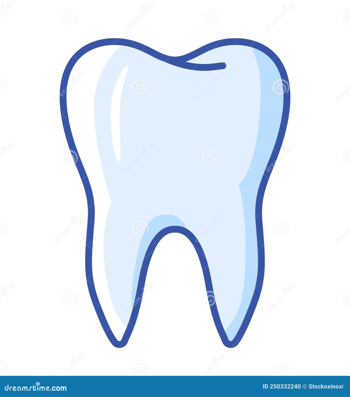 Tooth Symbol Blue White Color Vector Icon Stock Vector - Illustration ...